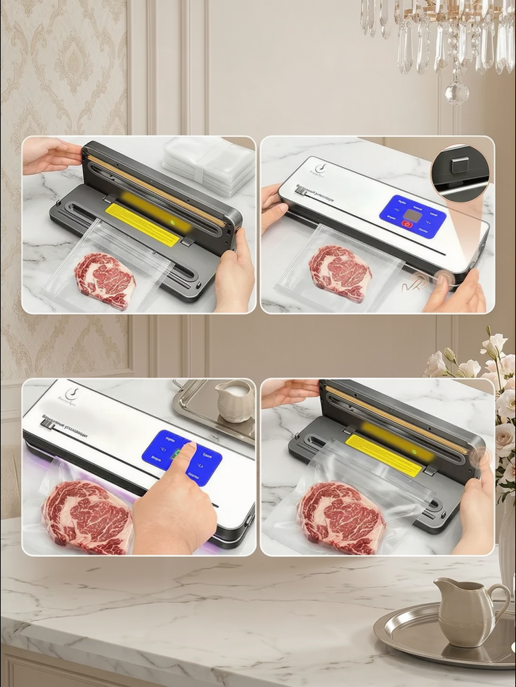 Вакууматор PrestigeApex, вакууматор для продуктов, продуктов с резаком и 30 шт пакетами, Беспроводная портативная наружная упаковочная машина
