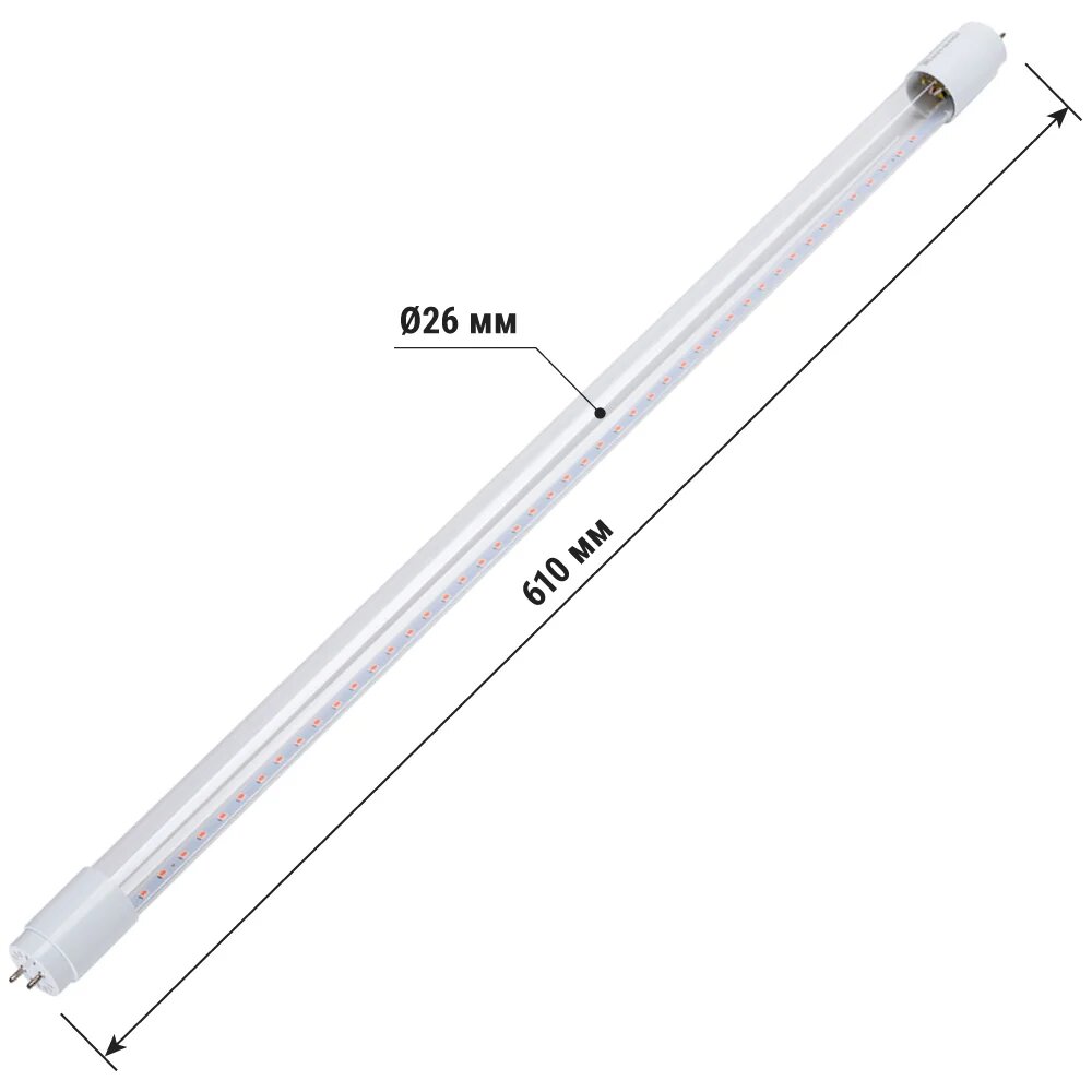 Светодиодная лампа TDM ELECTRIC T8‑9 Вт‑230 В G13 «фито» SQ0340‑0238, фиолетовая цветность, для аквариумов и растений