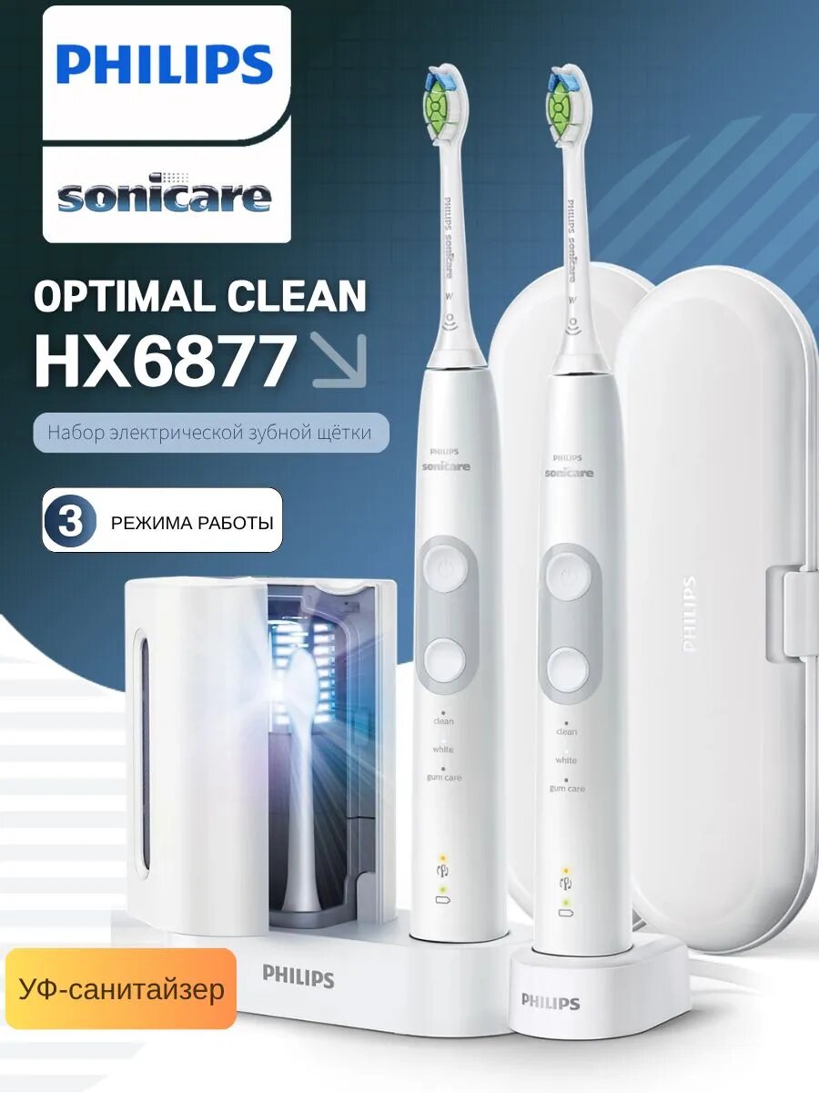 Электрическая зубная щетка Sonicare ProtectiveClean 6100 HX6877--SD926