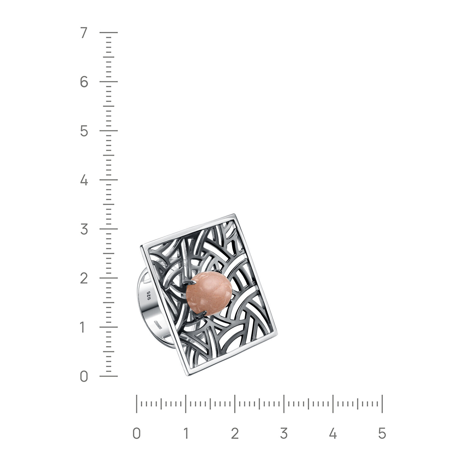 Кольцо KABAROVSKY, серебро, 925 проба, гeлиoлит