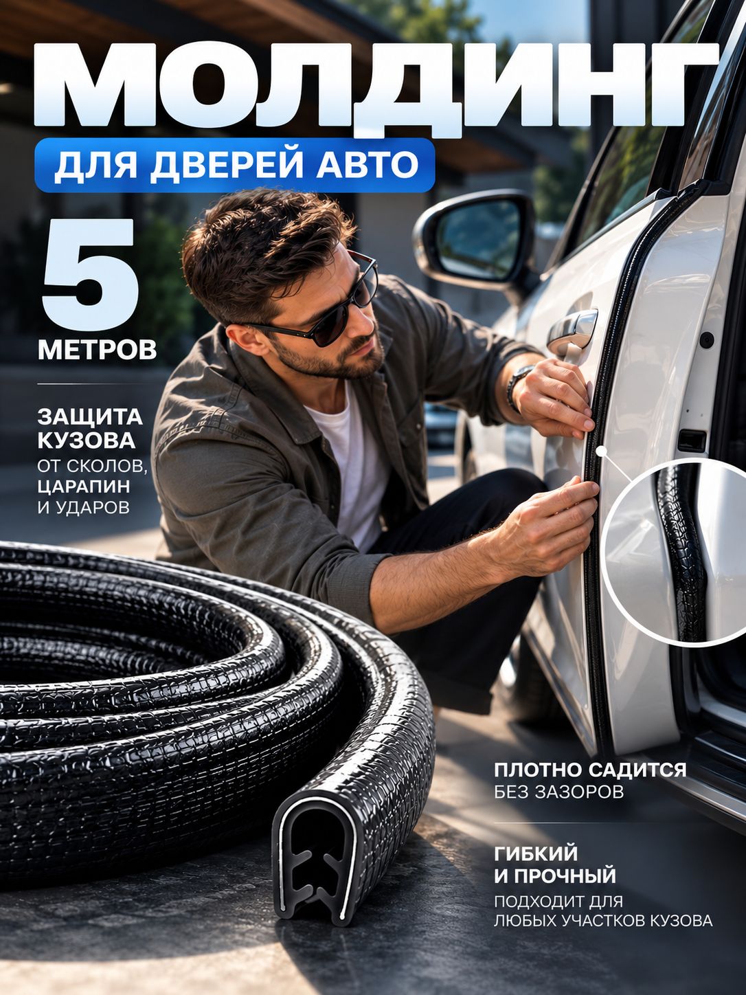 Уплотнитель двери автомобиля 5 м, молдинг, резинка для авто, для двери