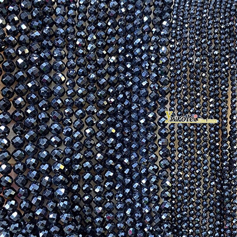 Пирит, бусины, 15 дюймов Синий, 3mm 120-125pcs, black spinel
