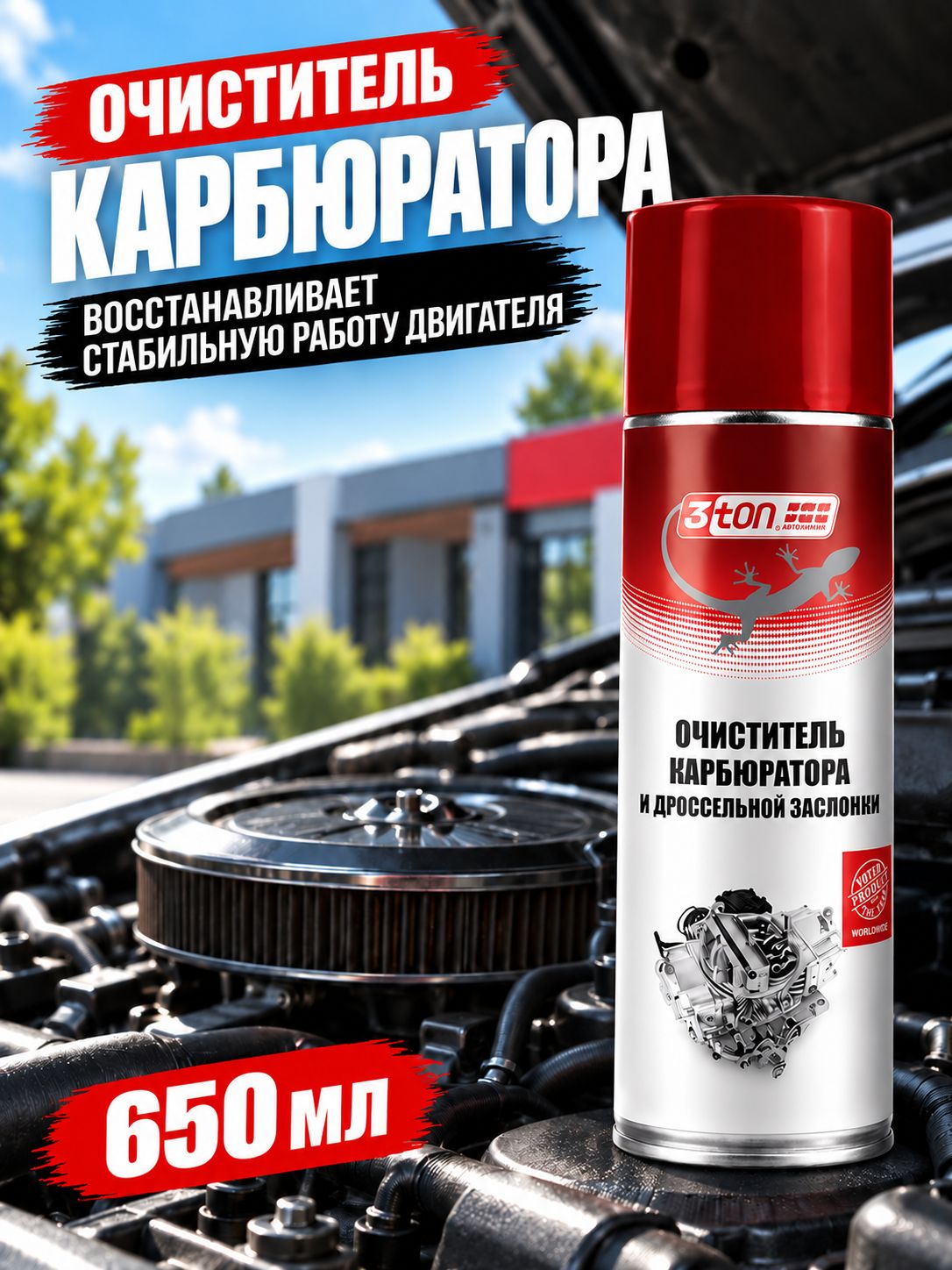 Очиститель карбюратора и дроссельной заслонки 3ton, 650 мл