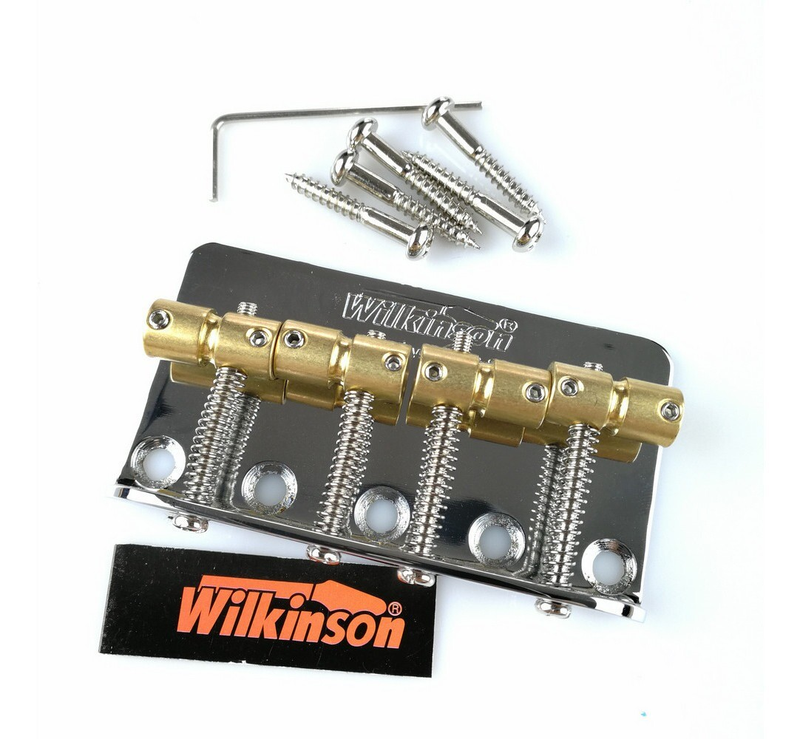 Бридж для 4-струнного электробаса Wilkinson с латунными седлами