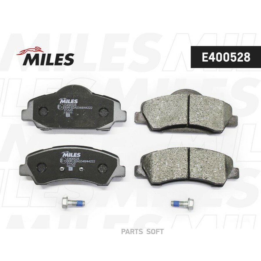 Колодки тормозные Citroen C4 Cactus 14-, C-Elysee 12-; Peugeot 301 12-, 308 II 13- передние Miles Low-metallic MILES E400528 | цена за 1 шт
