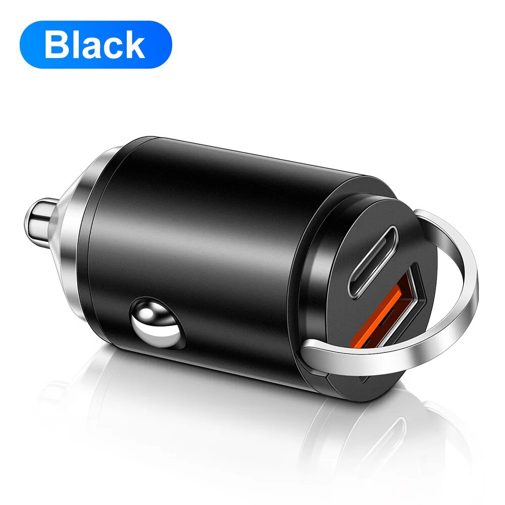 Двухпортовое автомобильное зарядное устройство 100 Вт USB Type-C PD Быстрая зарядка 12-24 В Зарядное устройство для iPhone QC Адаптер для быстрой зарядки Xiaomi Для Samsung