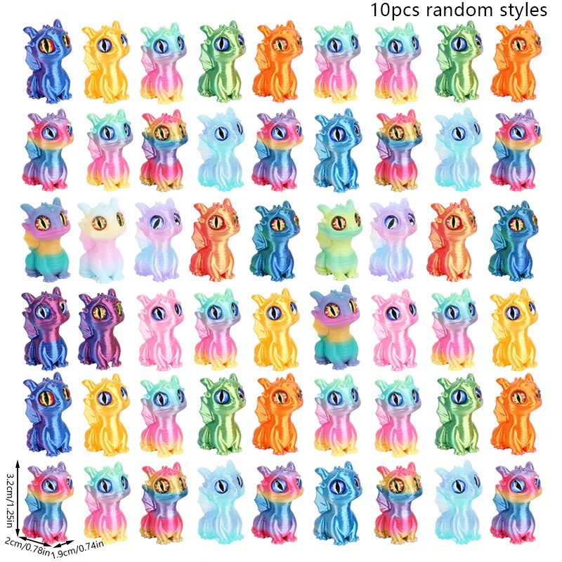 Миниатюрные фигурки хамелеонов из PLA, 10 шт.