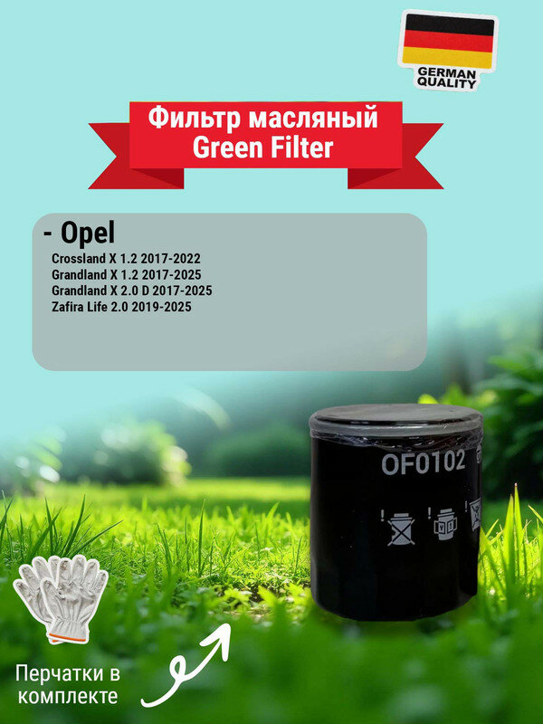 Масляный фильтр для Opel Crossland X, Grandland X, Zafira Life с двигателем 2.0. Фильтр масляный Опель Кросслэнд Х, Опель Грандленд Х, Опель Зафира Лайф