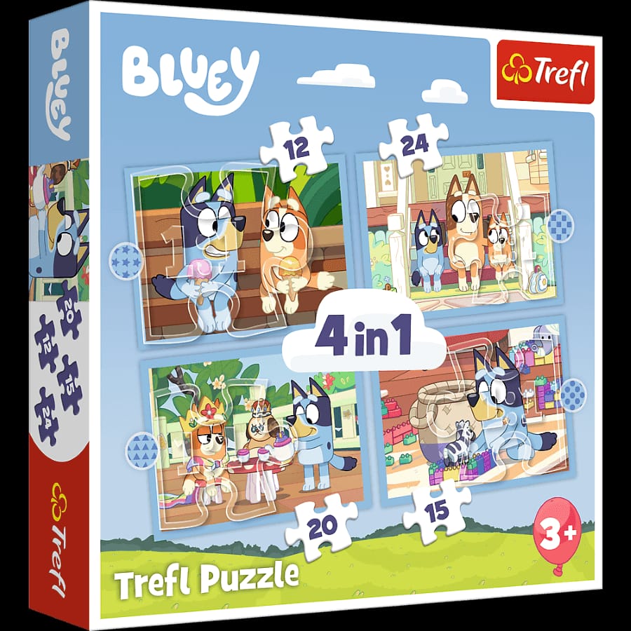 Пазл Trefl Bluey и её мир, 4 в 1, 28.5x20.5 см