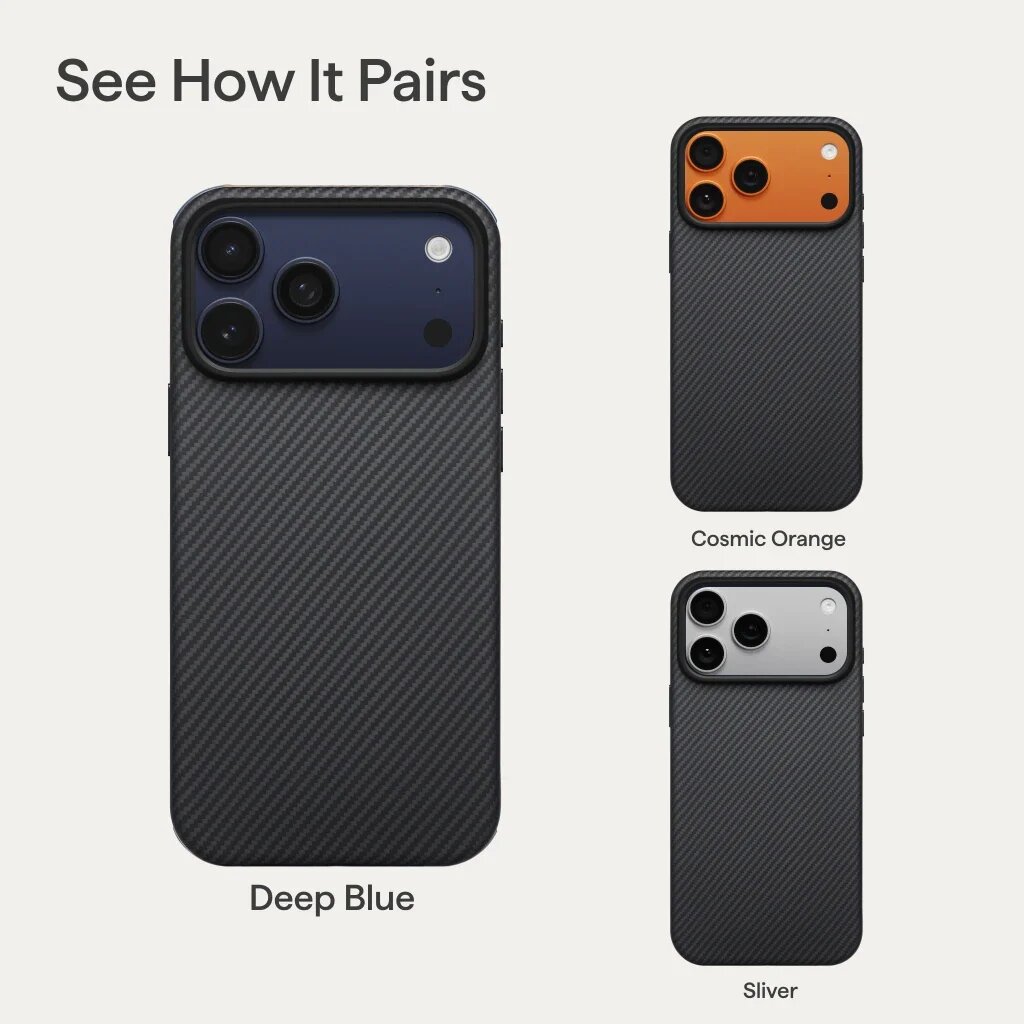 Чехол PITAKA Summa Case 600D Black/Grey (Twill) с MagSafe для iPhone 17 Pro Max