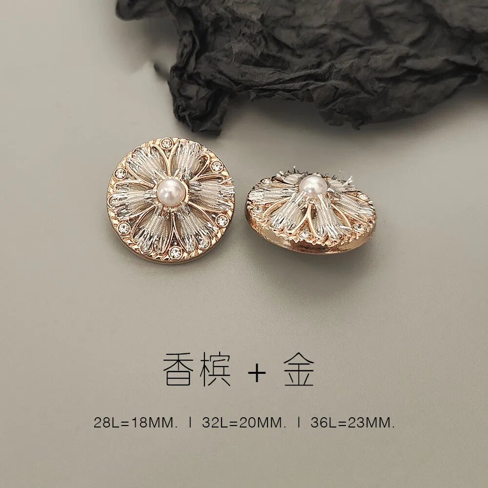 Металлические пуговицы с жемчужинами 18mm, DD-2-102-6