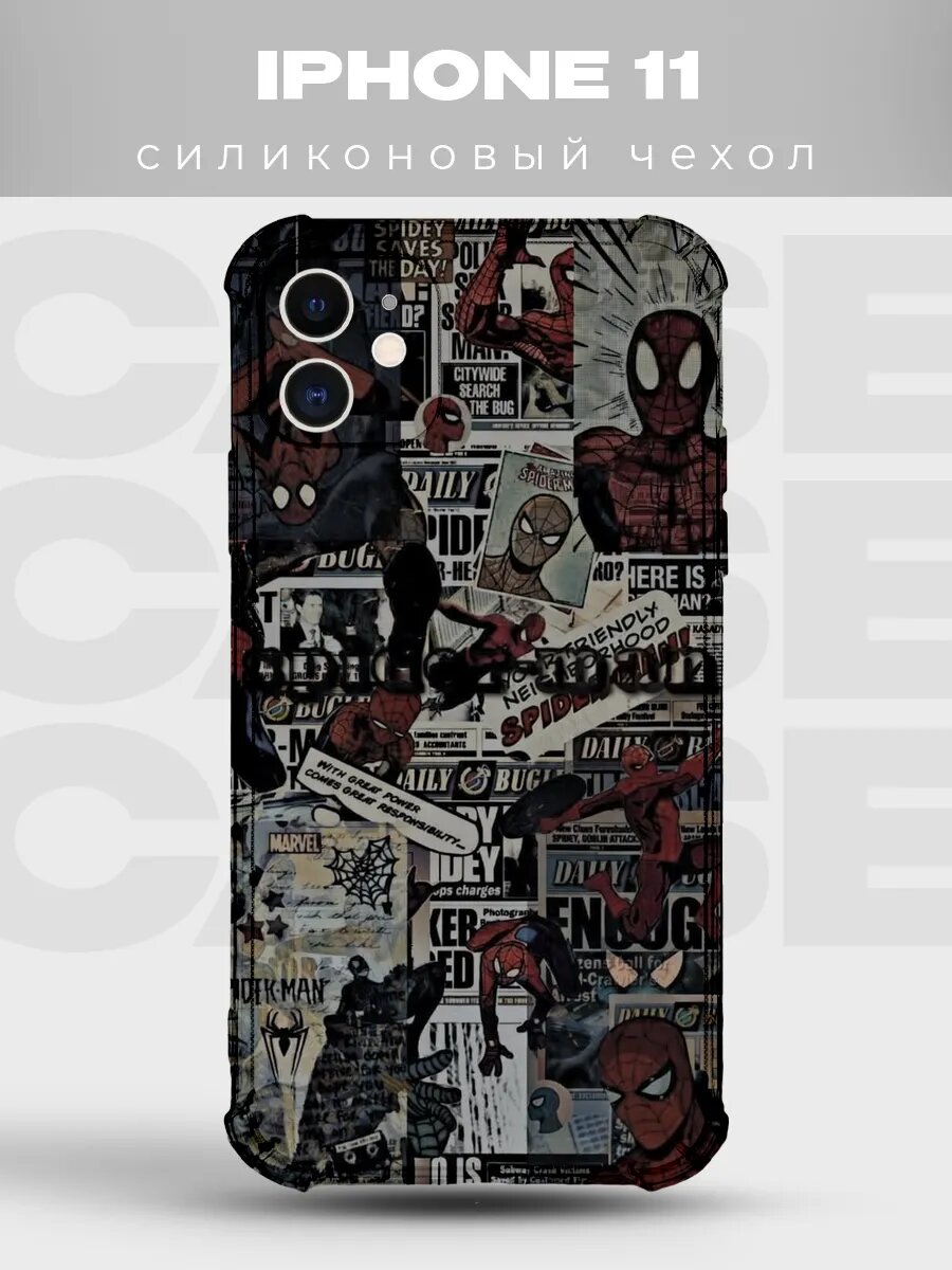 Чехол на iPhone 11 Человек-паук spiderman комикс spider man