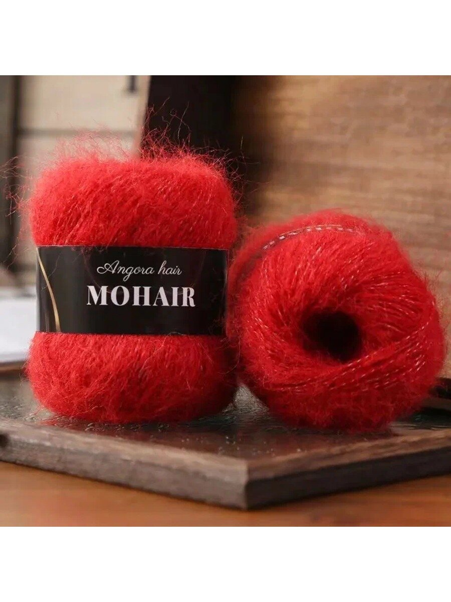 Пряжа из альпака и мохера, мягкая, пушистая, для вязания, ручная работа