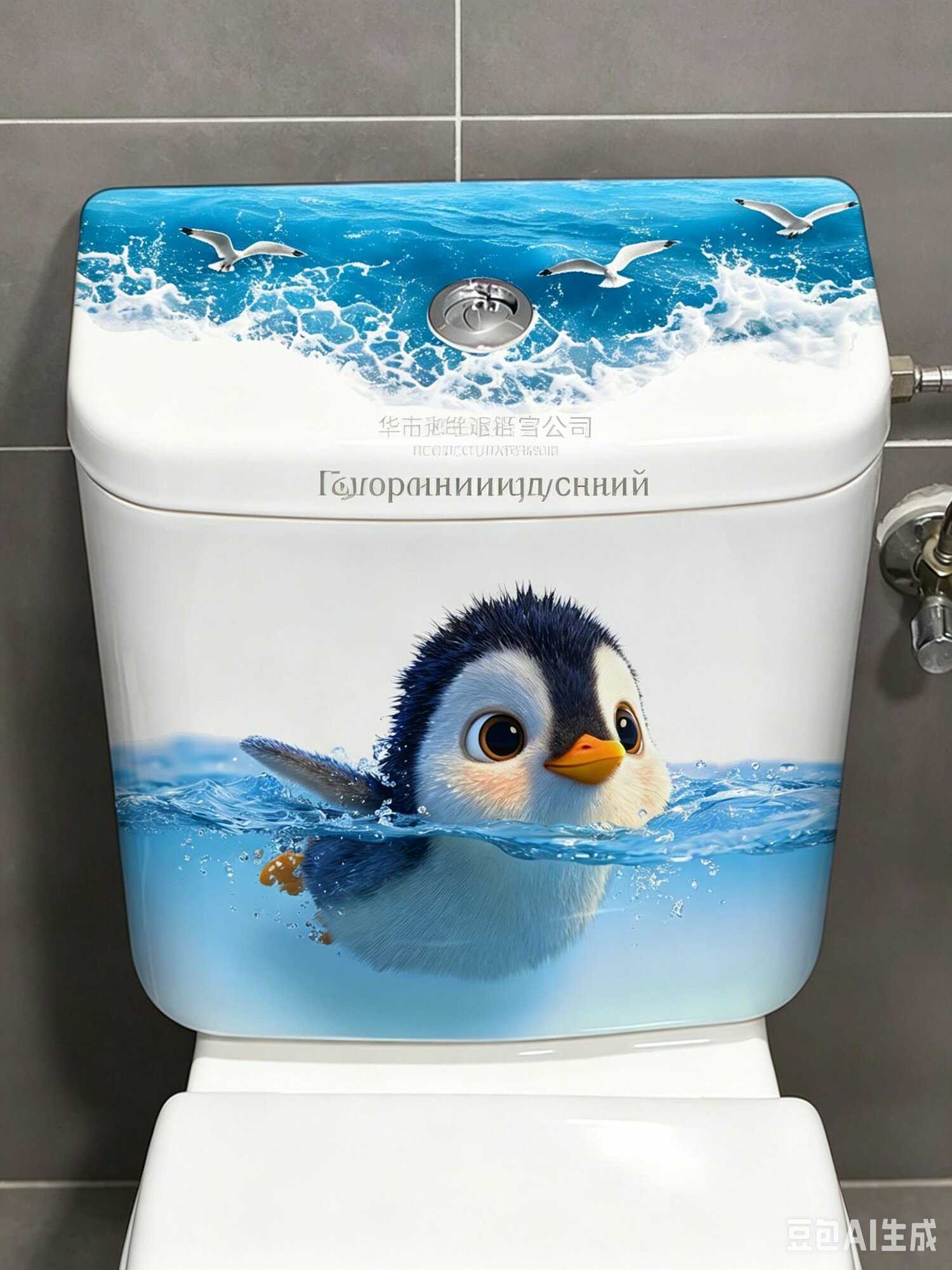 Объемная 3D-наклейка на бачок унитаза, декоративная