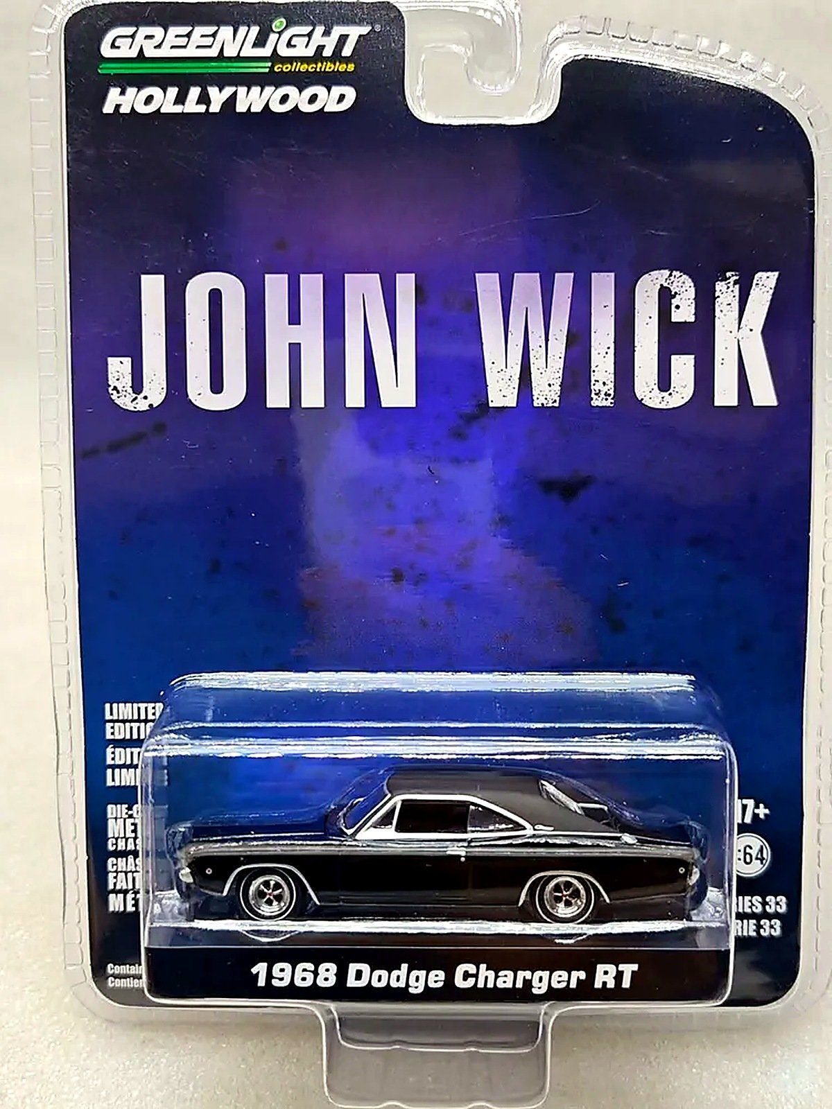 Машинка GreenLight 1/64 Hollywood Series 33-John Wick (2014) 1968 Dodge Charger R/T Die-cast Alloy Car Model