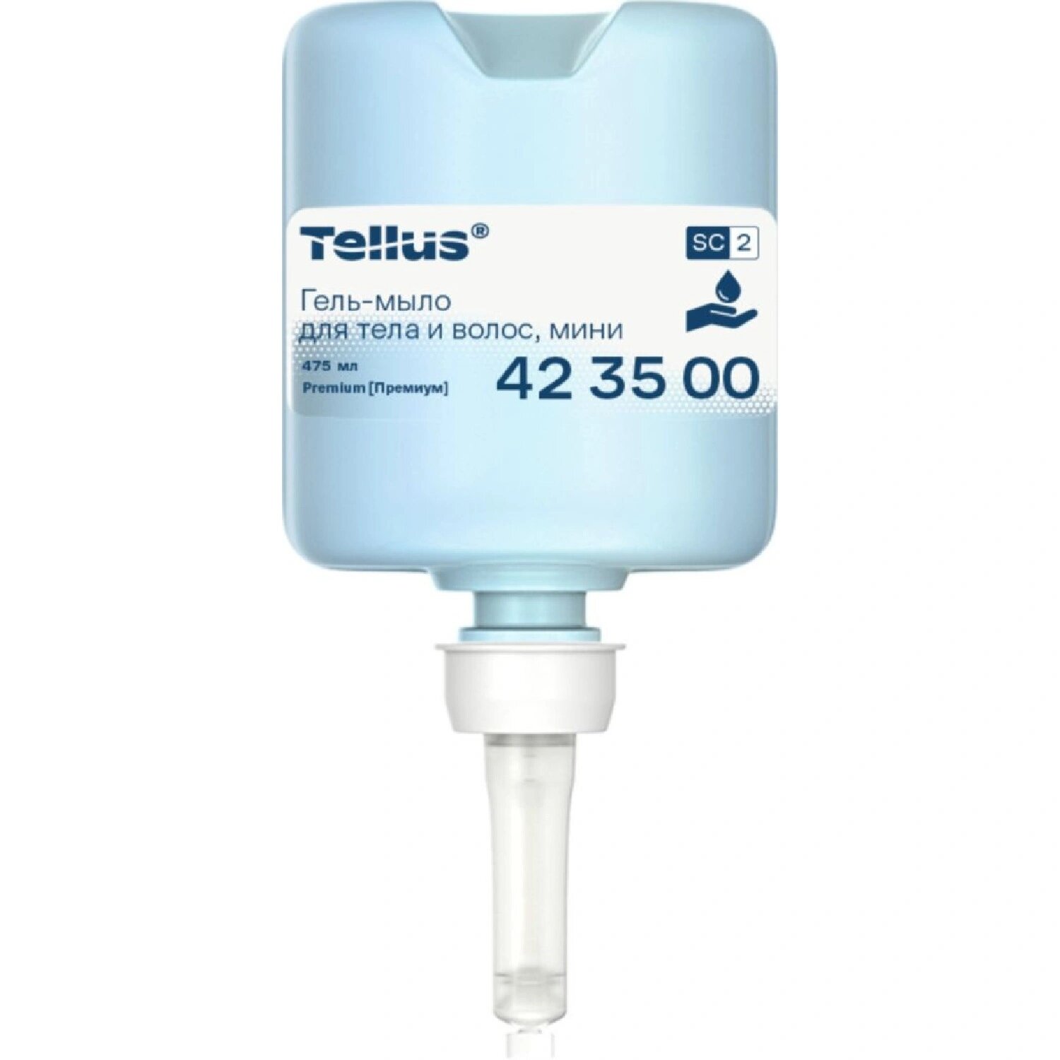 Tellus Картридж с жидким мылом-гелем для тела и волос Tellus Premium 423500 для дозаторов SC2 475 мл