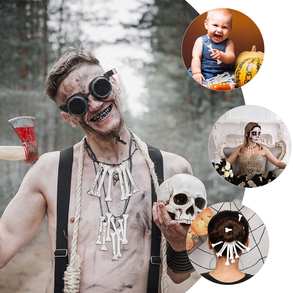 36 Штук Halloween Кости Искусственные Пластиковые Косточки Скелет Фальшивые Черепа Декор 9 6X1 6X0 8Cm