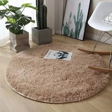 Коврик для детской 80x80 см однотонный светло-коричневый