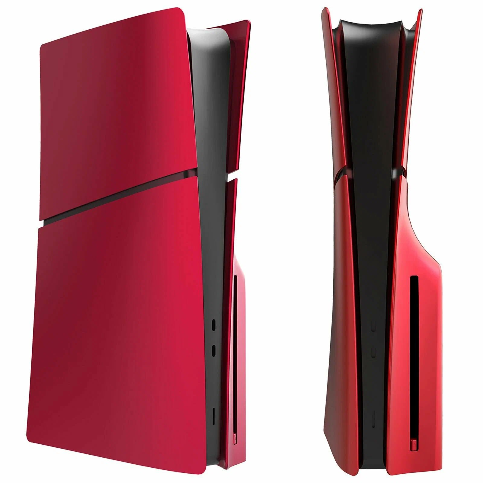 Защитные сменные боковые панели корпуса для Sony Playstation 5 PS5 Slim 1.0 Disk панель Volcanic Red Красные