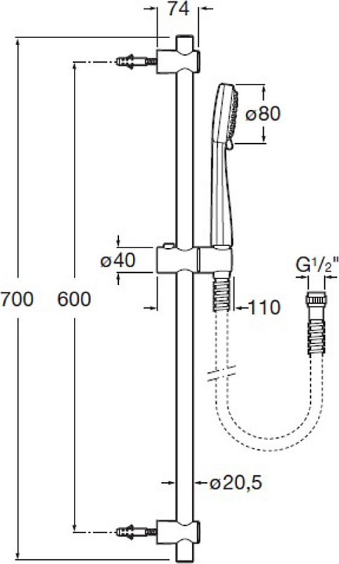 Душевой комплект Roca Stella 5B1403C00
