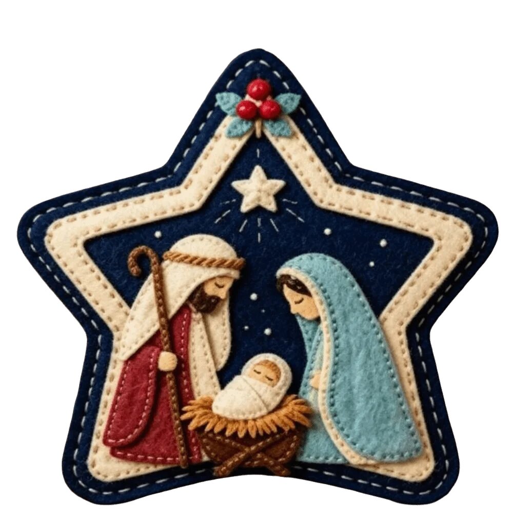 Рождественская подвеска из фетра Star Shape 7.5cm Type A
