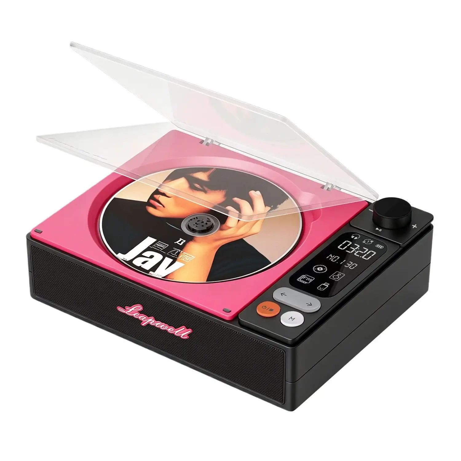 Leapwell HiFi CD-плеер, двухсторонний bluetooth-колонка, FM-радиоприемник, MP3-плеер, пульт дистанционного управления, встроенная батарейка4000mAh