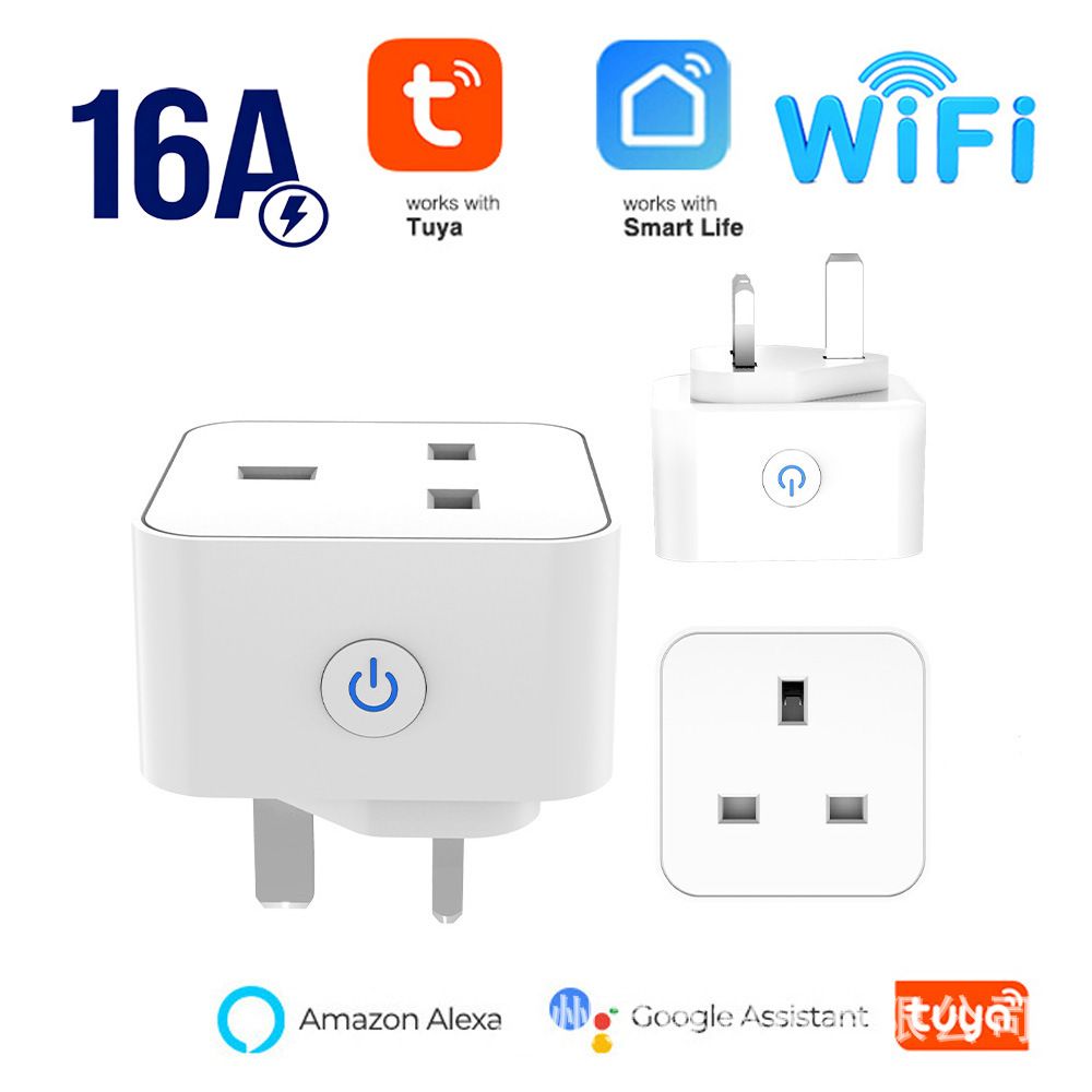 Медная умная розетка tuya uk стандарта с управлением по wifi и bluetooth для умного дома