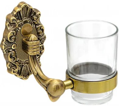 Стакан для ванной Milacio Барокко Вальс MC.922. BR бронза, из латуни, стеклянный