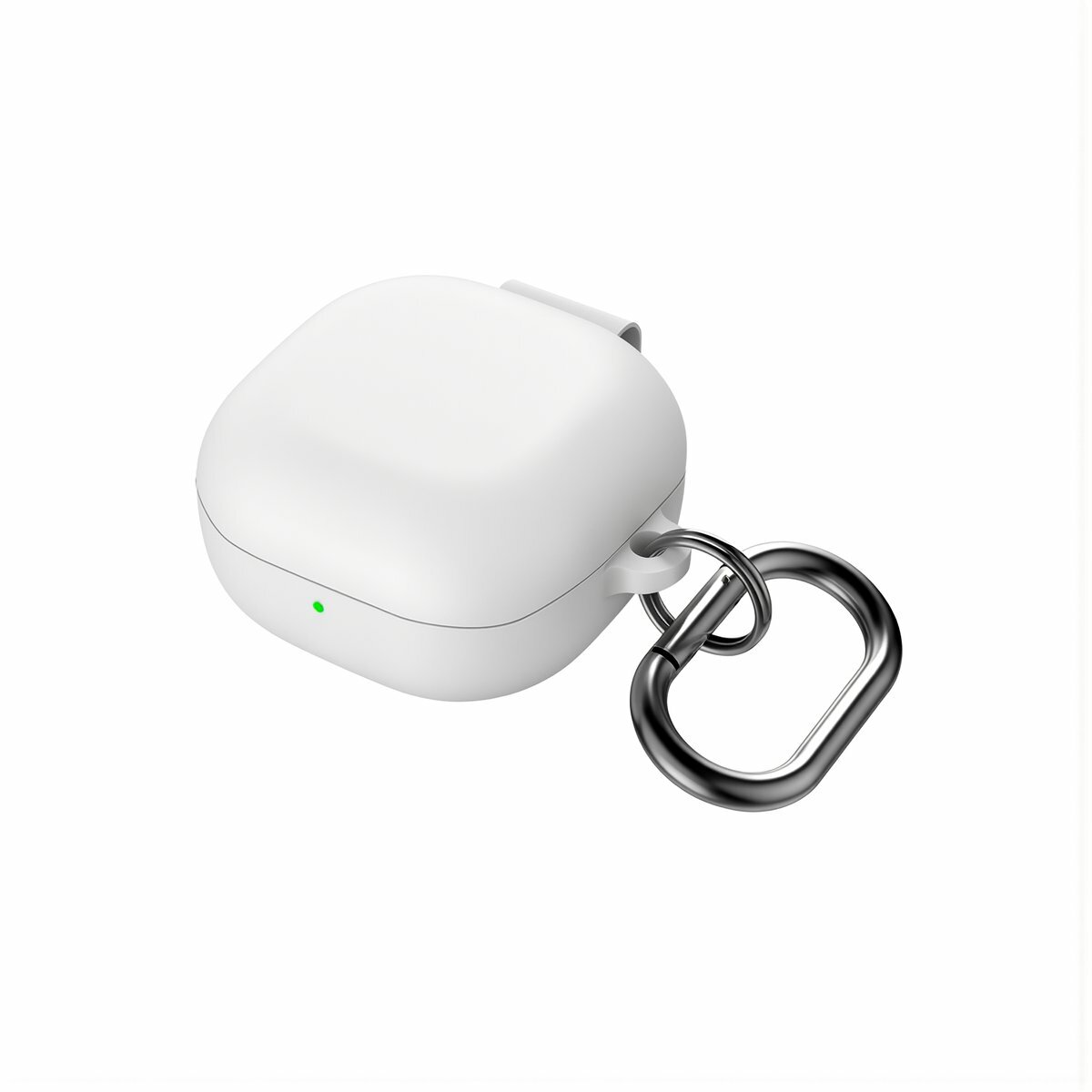 Силиконовый прочный чехол с карабином для наушников Samsung Buds2 Pro Live FE чёрный защитный от царапин