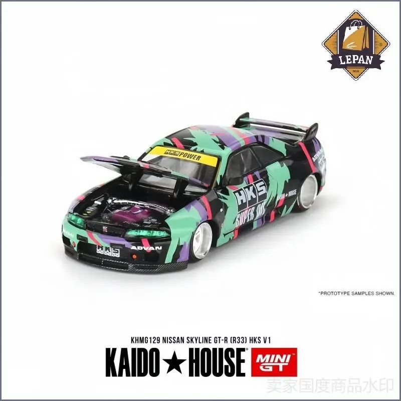 Эксклюзивная модель 1/64 LEPAN литой под давлением Nissan Skyline GTR R33 HKS V1 от MINI GT и KAIDO HOUSE Khmg 129
