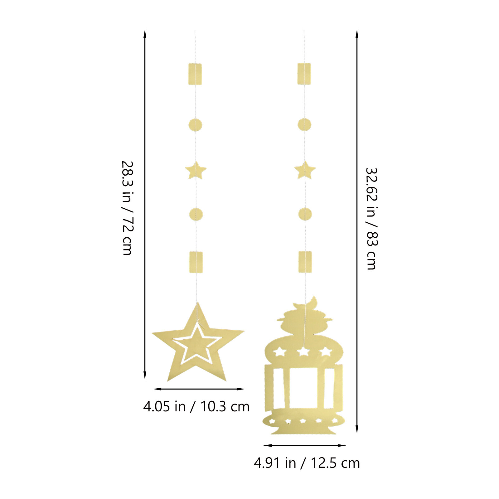 6 Пcs Украшение В Стиле Eid Mubarak Луна И Звёзды Гирлянда Для Декора 83.00X12.50X0.10Cm
