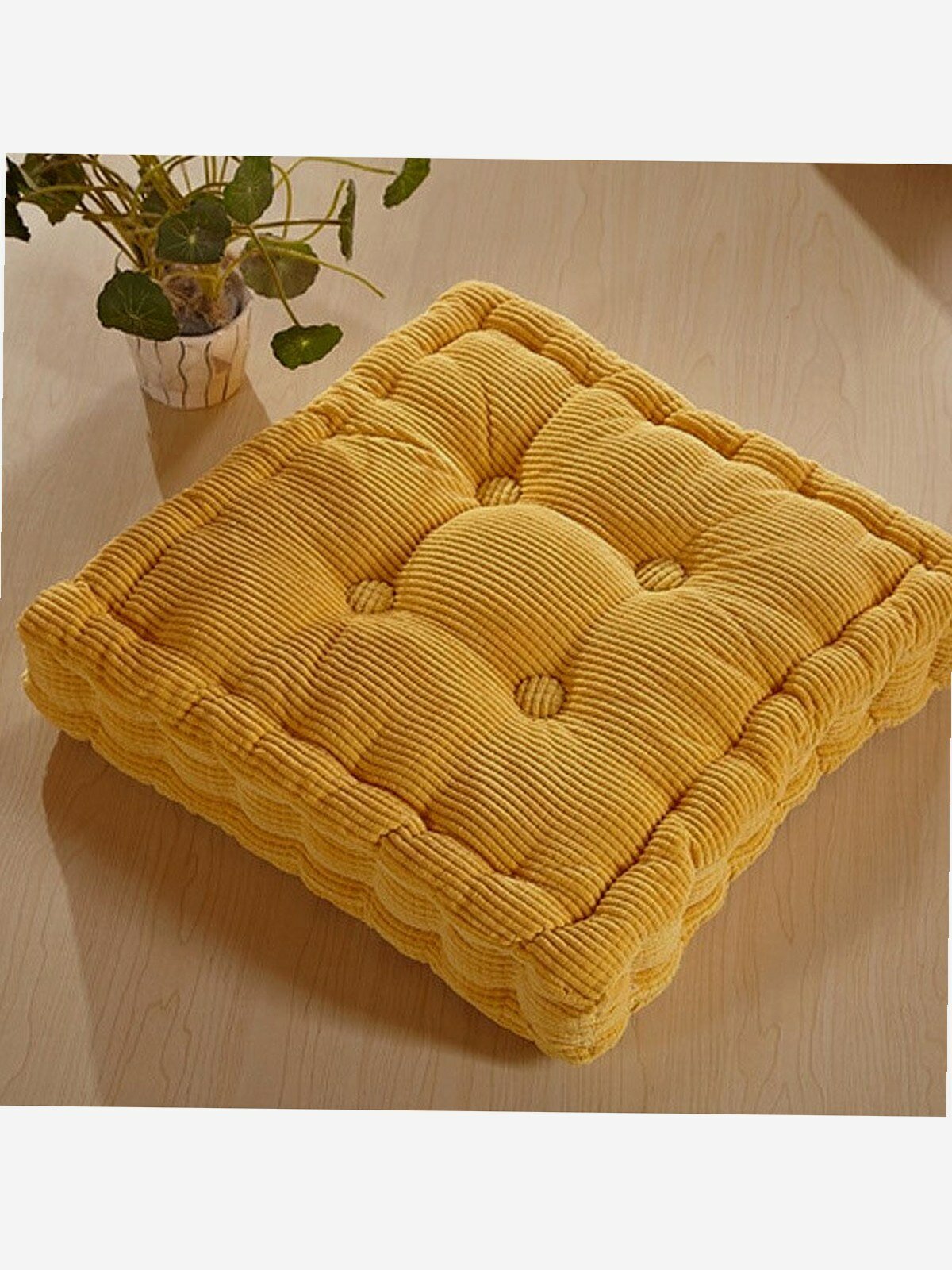 Подушка для сидения versatile square из мягкого кукурузного плюша для гостиной и патио, желтый, 43x43 см