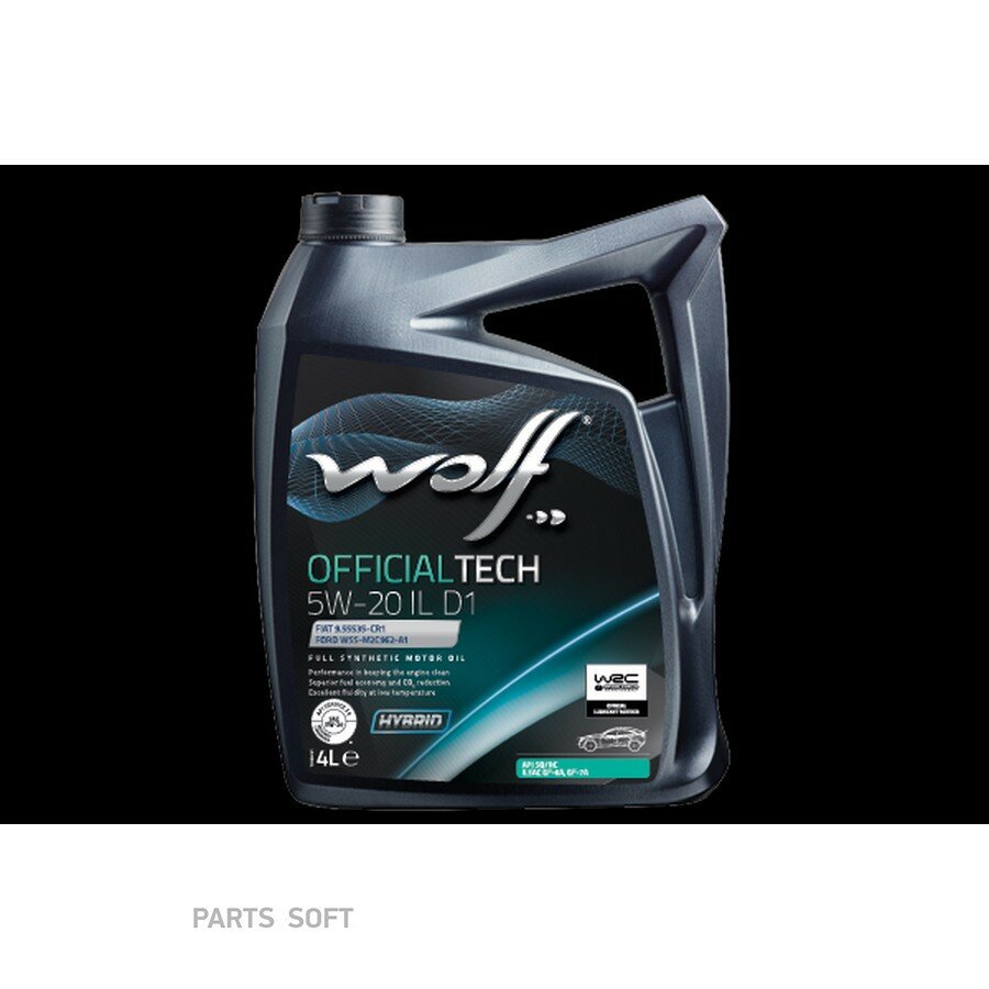 WOLF OFFICIALTECH 5W20 IL D1 4л от официального дистрибьютора, WOLF OIL, артикул 1054579
