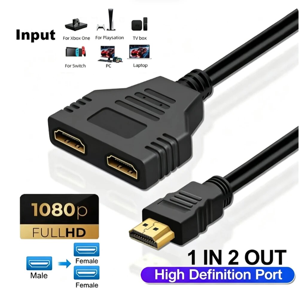 HDMI кабель-разветвитель TECTINTER для PS3/4/5 1 вход 2 выхода 1080P