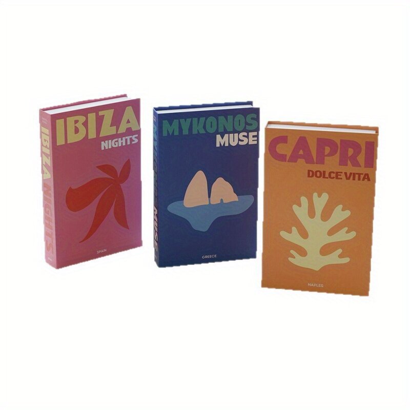 Набор из 3 декоративных книг кораллового цвета для офиса, спальни, рабочего стола и гостиной