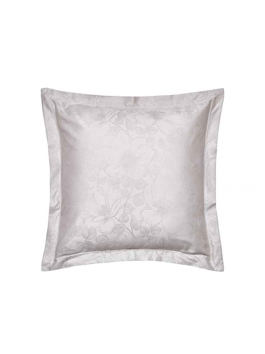 Наволочка Capucine Grey 65x65 c декоративным бордюром 5 см. Двусторонняя. Рельефный кант. Сатин жаккард. Стальной серый. Французский дизайн. Высокая плотность 300 TC. 100% длинноволокнистый хлопок
