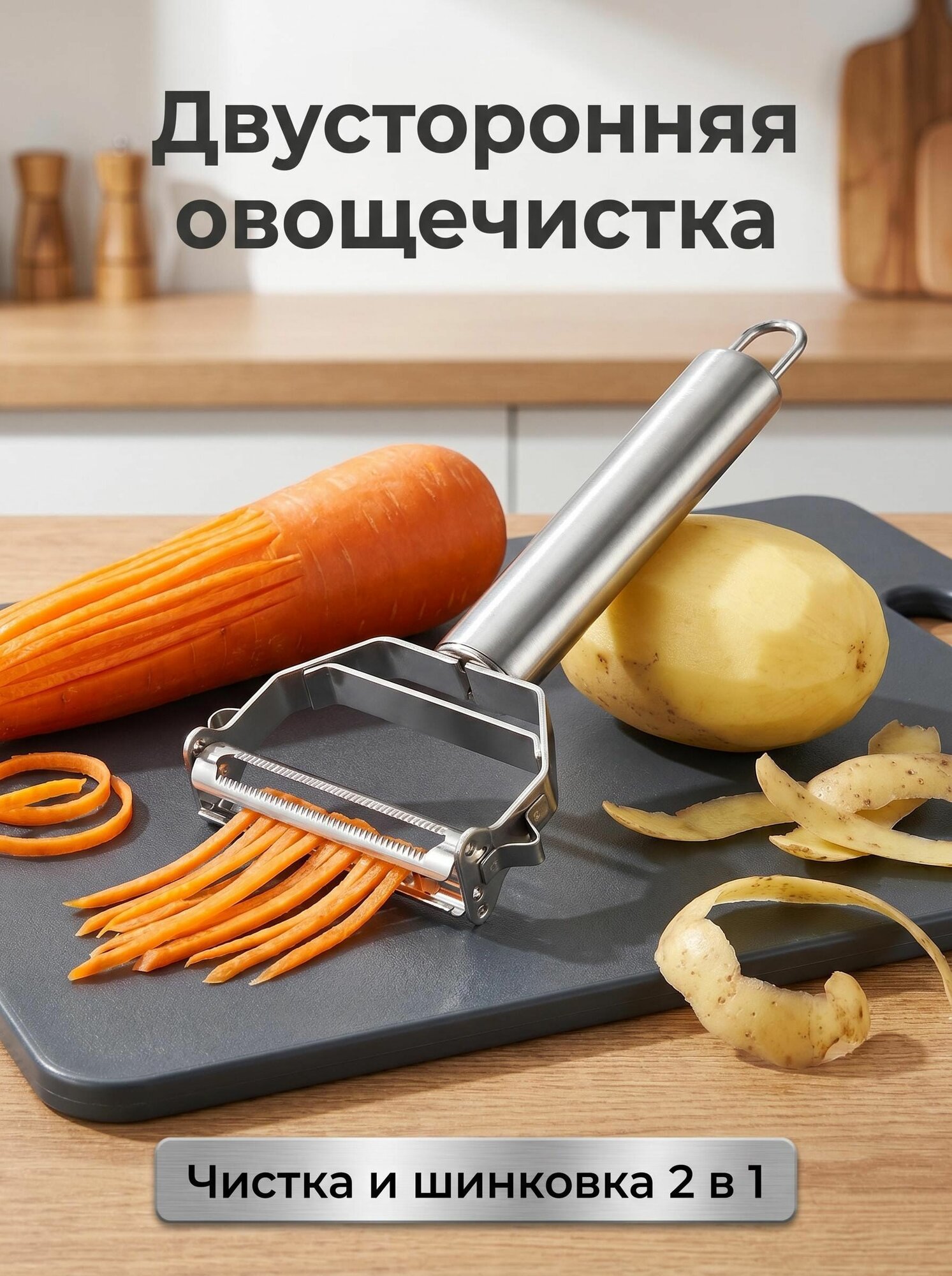 Терка для овощей, овощечистка /слайсер, нож