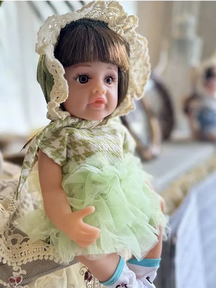 Кукла пупс реборн для девочки с аксессуарами, реалистичная, зеленый