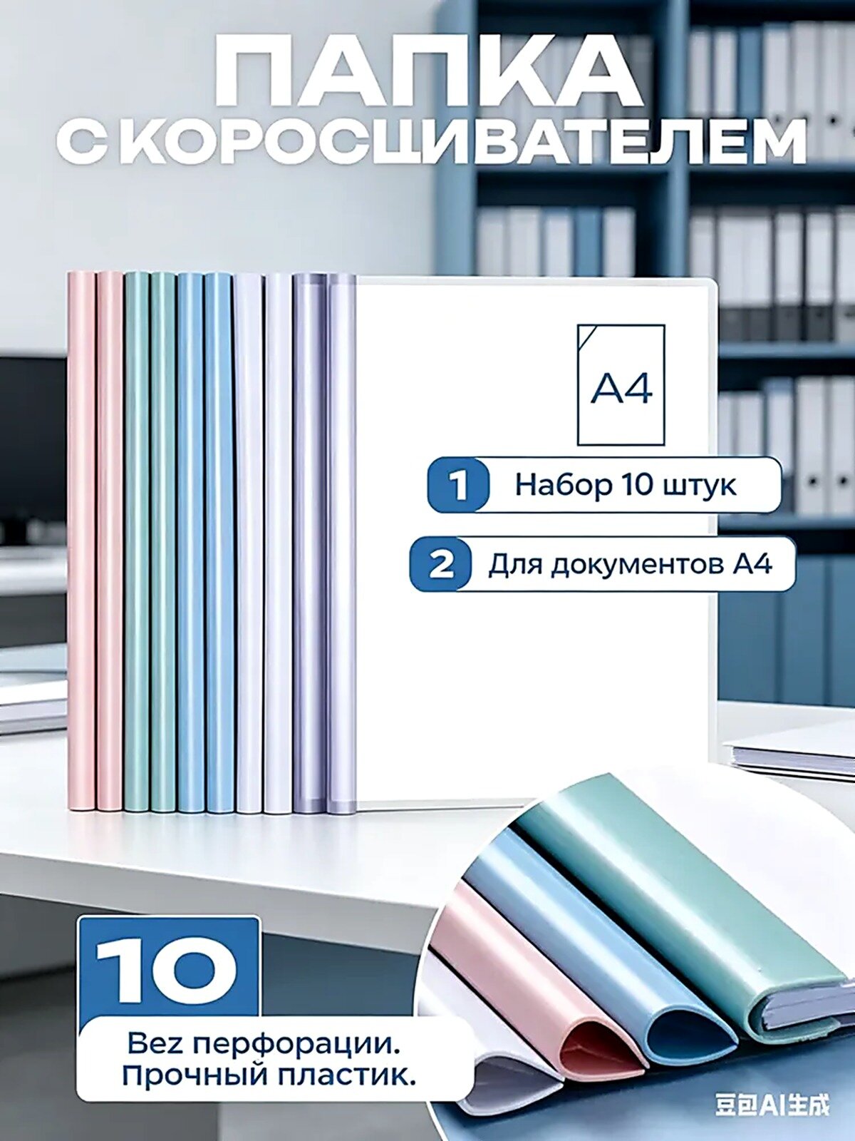 Папка для труда A4, 10 шт, Прозрачный цвет, На клапане, Китай, Забудьте о хаосе в бумагах, кто ценит время и порядок