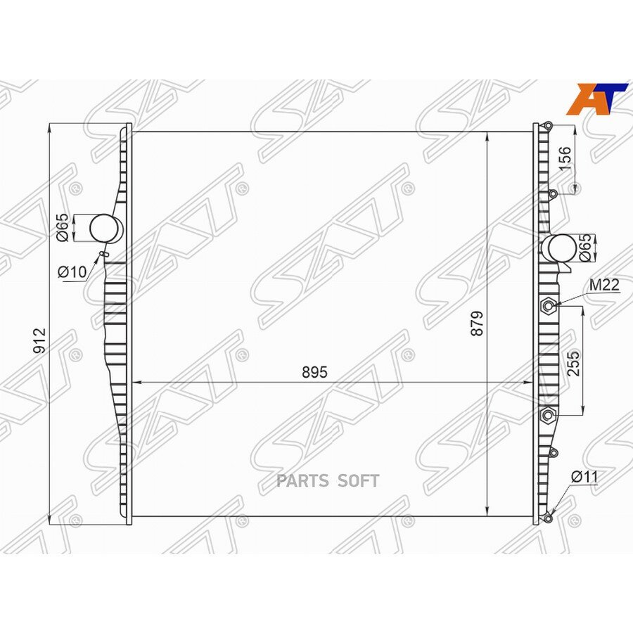 Радиатор Volvo VN 96-02 от официального дистрибьютора, SAT, артикул VL0004VNL