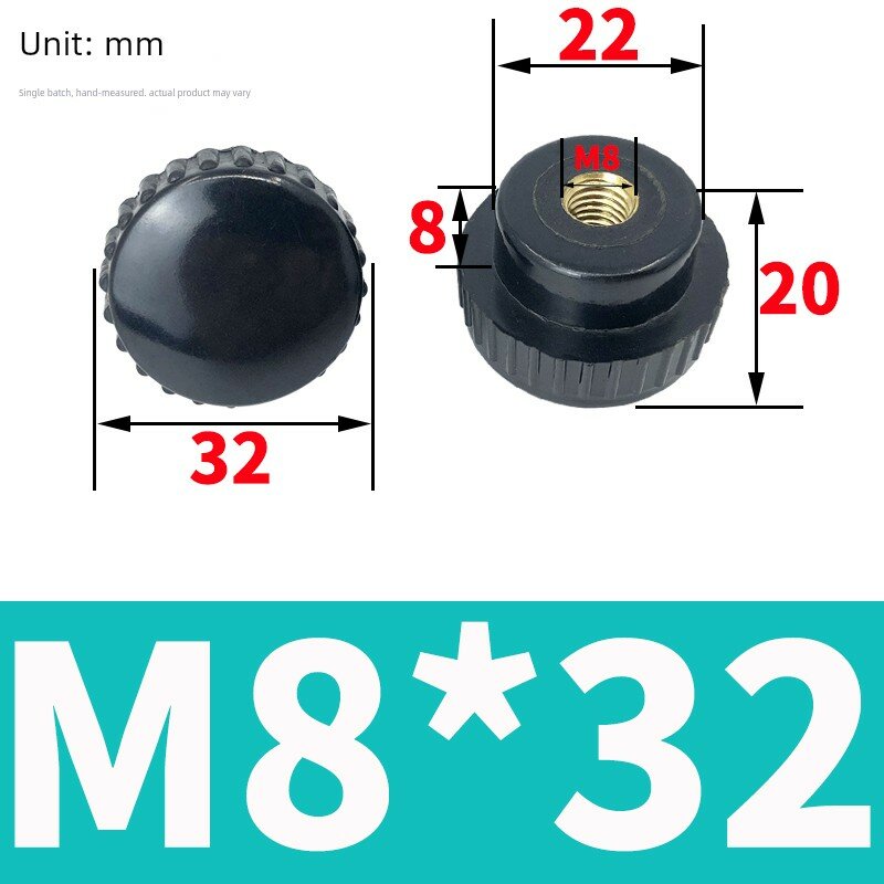 Пластиковая гайка с внутренней резьбой M8x32мм, набор 5 штук для механической сборки и крепления