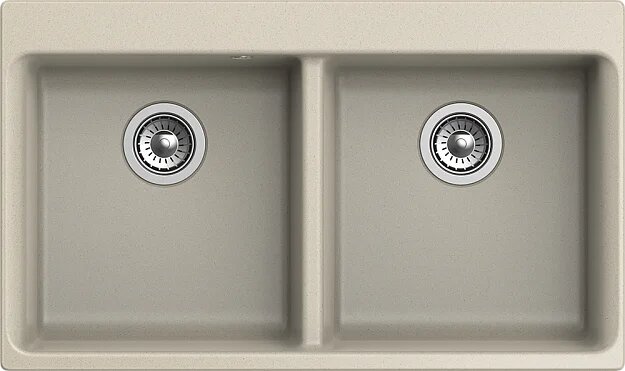 Мойка кухонная Rivelato Axel X-90-2D beige scuro кварцевая, 87x52, прямоугольная, мойка для кухни, бежевая, матовая