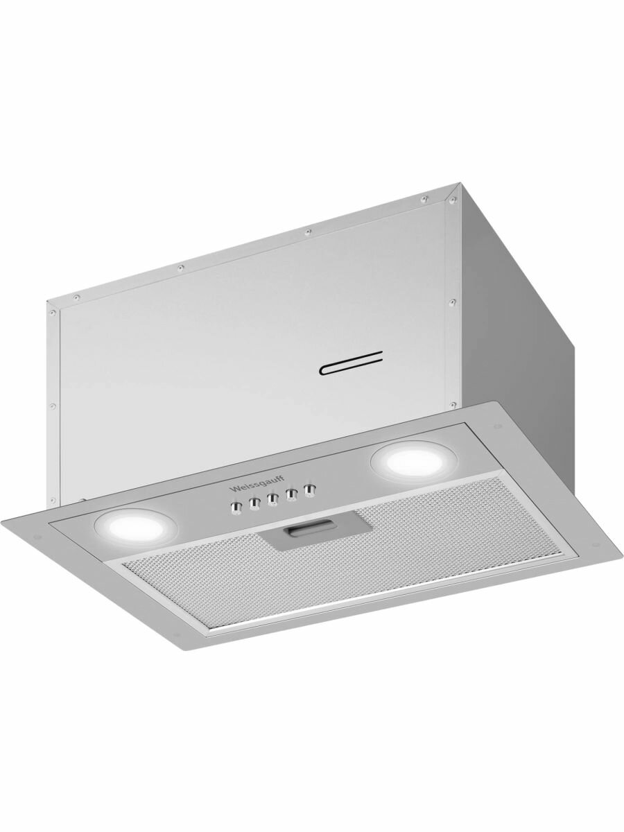 Вытяжка кухонная встраиваемая Weissgauff Dubhe 450 Inox 42см управление кнопочное 900м3/час нержавеющая сталь