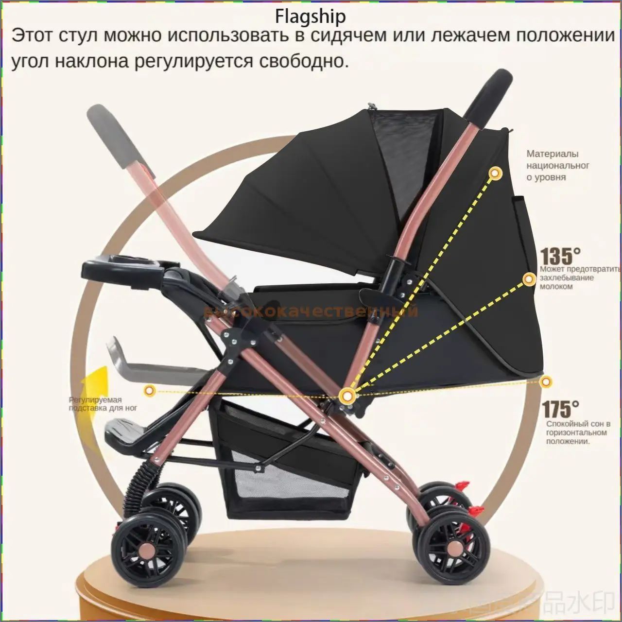 Универсальная детская коляска-трансформер чёрного цвета