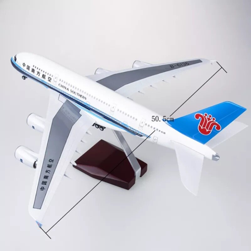 Модель самолета Airbus A380 авиакомпании China Southern Airlines в масштабе 1:160 (46 см) Авиационная декорация