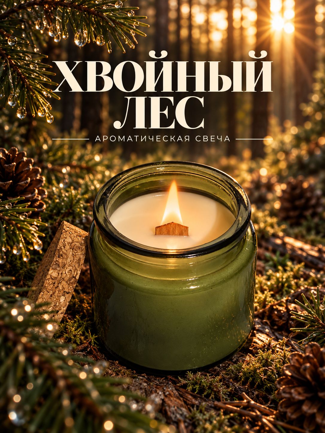 CandeleDaMax Свеча ароматическая "Хвойный лес" 6.5 см х 6 см 1 шт