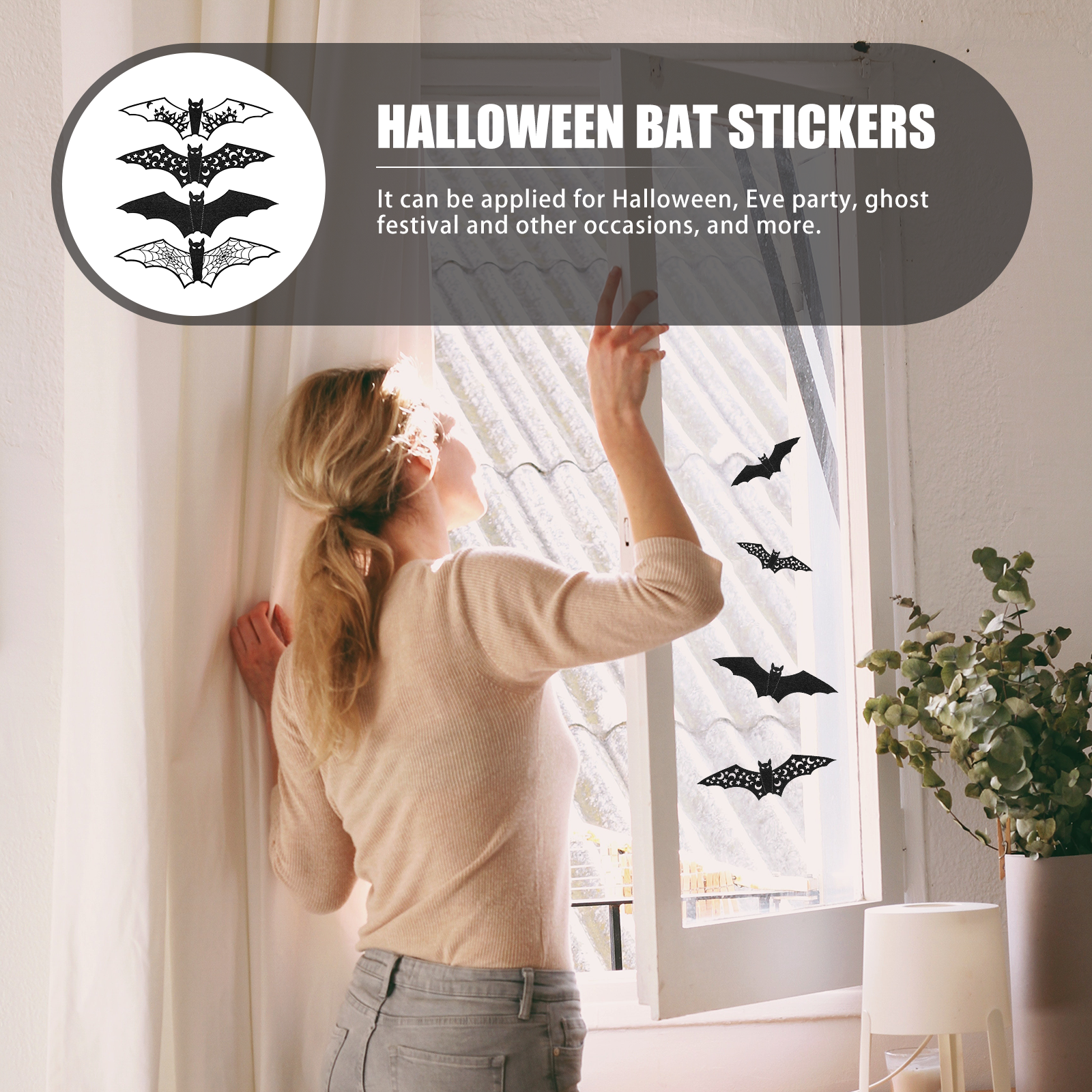 Наклейки В Forme Летучей Мыши Для Декора Стен Halloween 1 Set 17 8X5 3X0 01 Cm