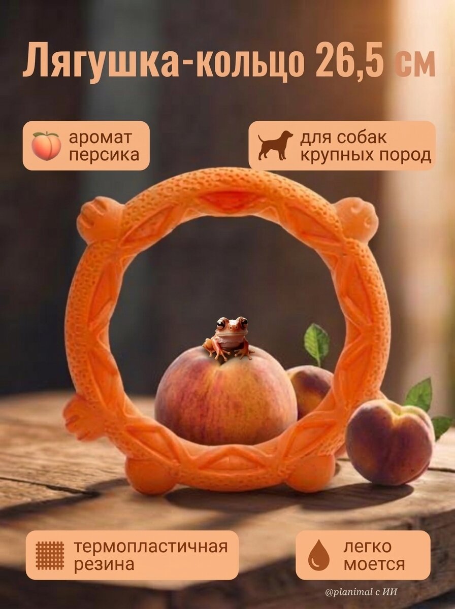 Triol: Игрушка для собак из термопластичной резины Лягушка-кольцо , d 265 мм, серия AROMA