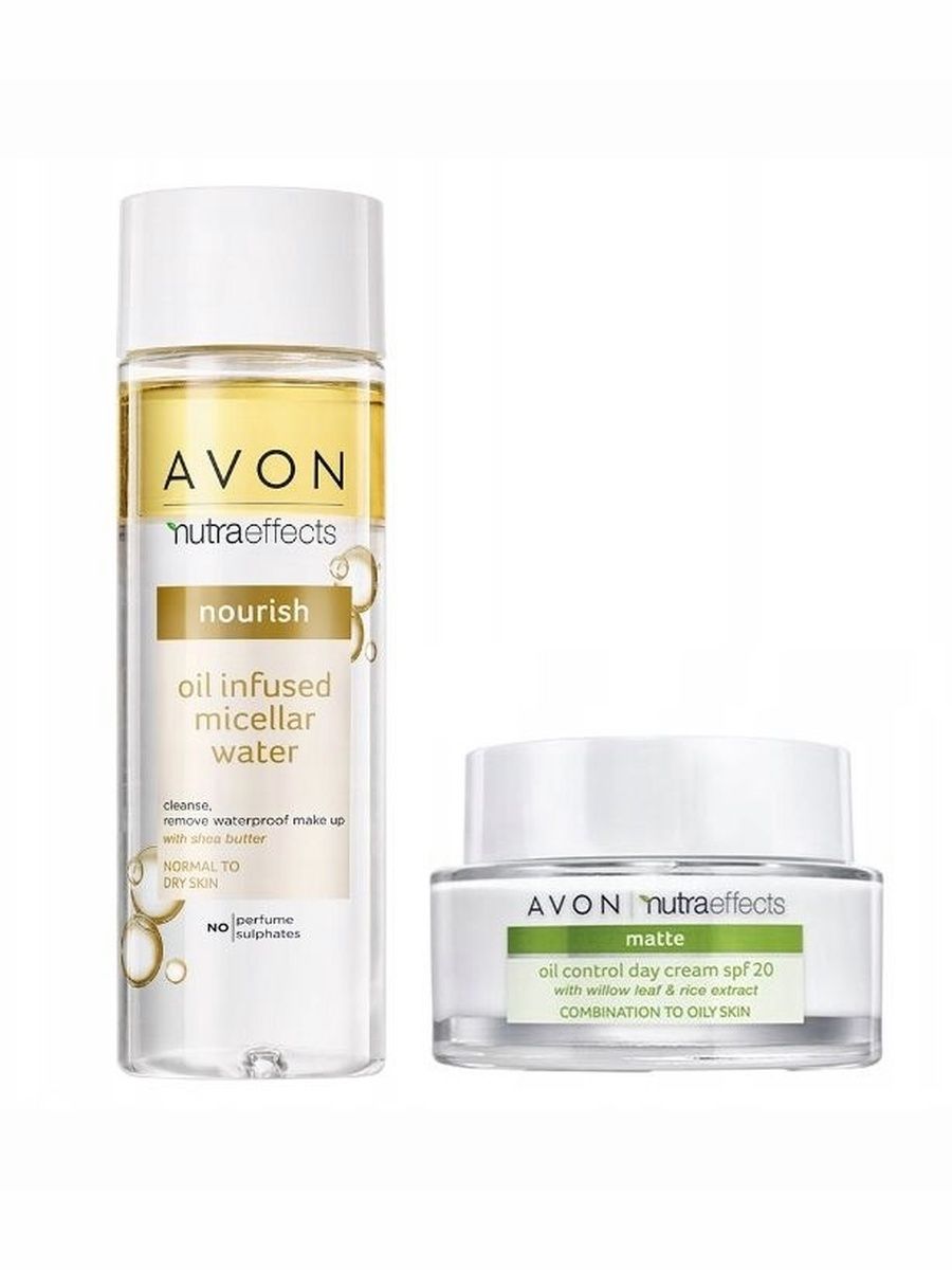 AVON Набор Мицеллярный флюид с маслом 200мл, Матирующий дневной крем 50мл