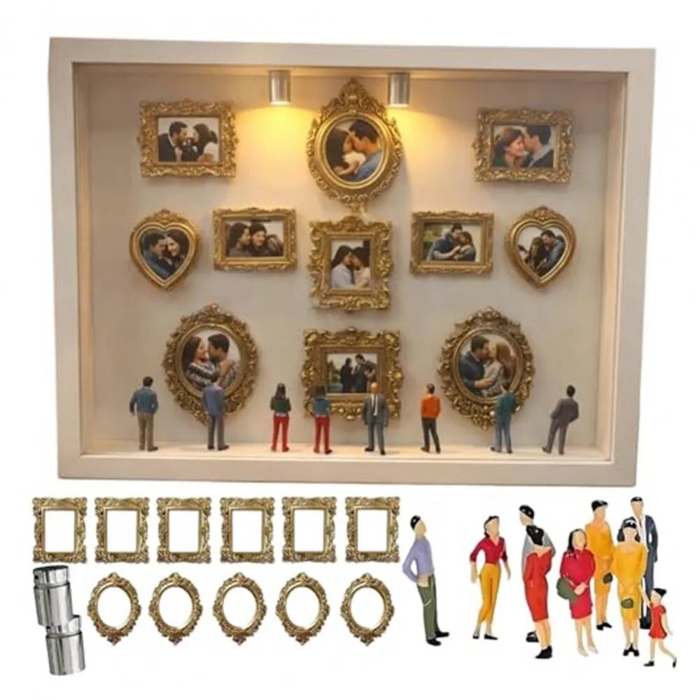 Мини-музей в коробке Silhouette Box 8 золотых мини-фоторамок Style-E